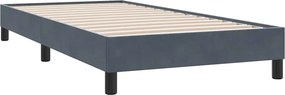 Postel Box Spring bez matrace tmavě šedá 90x210 cm samet 3315808