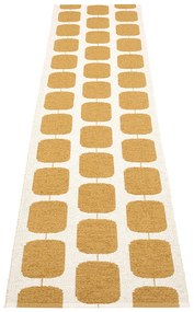 Oboustranný vinylový koberec Pappelina STEN Ochre/Vanilla velikost: 70x300cm