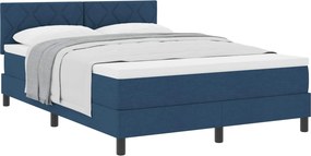 Postel s boxspringem s čelo Modrá 140 x 200 cm textil 3338775
