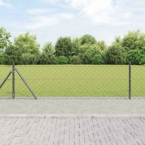 Zábradlí s betonovým základem 10 x 0,4 m Ocel potažená PVC Šedá 3351262