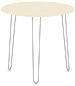 Kulatý jídelní stůl SPIDER, průměr 800 mm, šedo-stříbrná podnož, deska bílá