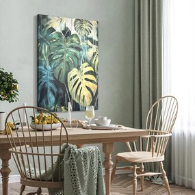 Obraz s ručně malovanými prvky 70x100 cm Monstera – Styler