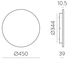 ACB Iluminacion Venkovní nástěnné svítidlo COMBO, ⌀ 45 cm, 15W, CRI90, IP65, CCT switch 2700-3000K Barva: Zlatá, Stmívání: DALI/PUSH
