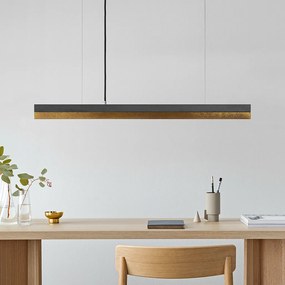 Závěsné LED lineární svítidlo ze skvělých materiálů: betonu, dřeva, mědi a mosazi C2 dark  Závěsné LED lineární svítidlo ze skvělých materiálů:…