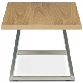 Konferenční stolek 120x60 MDF dýha dub kovové nohy broušený nerez CT-W1515 OAK