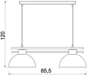 Lustr na lanku ESTATE 2xE27/15W/230V zelená