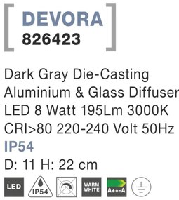 Venkovní LED lampa Devora B 11 tmavě šedé