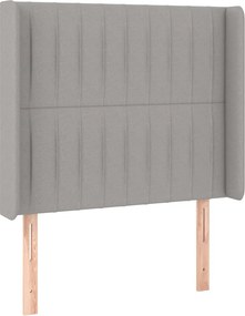 Box spring postel s matrací a LED světle šedá 100x200 cm textil 3138453