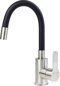 Deante Neo, umyvadlová baterie s flexibilním ramenem h-310, černá matná-ocelová, DEA-BLU_B240