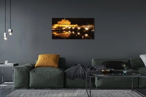 Obrazy na plátně Rome River mosty v noci 120x60 cm