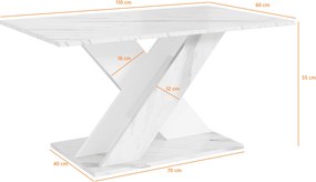 Prospero Konfereční stolek TOXX Kombinace barev: TOXX coffee table bianco marble white