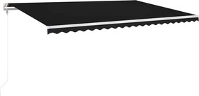 Automatická zatahovací markýza 500 x 350 cm antracitová 3069029