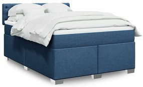Box spring postel s matrací modrá 140x190 cm textil 3288196