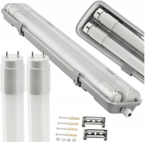 BERGE Hermetické LED svítidlo 60cm + 2x LED trubice neutrální bílá