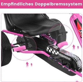 Costway Pedal Go-Kart Pedálové šlapací auto Dětské auto s pedálem Růžové, růžový