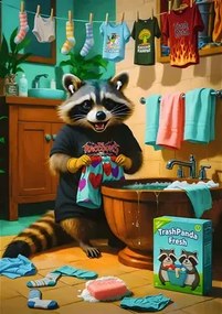 TREFL Puzzle Premium Plus Pets  People Stuff: Mýval na Den praní / 100
