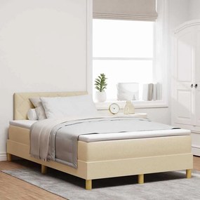 Postel s boxspringem s polštářem Krémová 120 x 190 cm textil 3338984