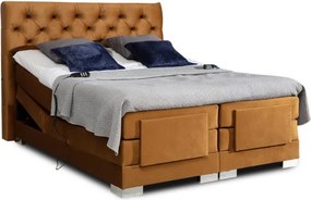 Kontinentální postel CARLINO boxspring s elektrickým polohováním 200x180, zelená (kronos 19)