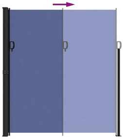 Zatahovací boční markýza modrá 220 x 600 cm