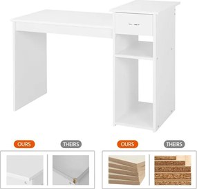 Psací stůl Yaheetech – bílá, 112 cm (délka) × 50 cm (šířka) × 82 cm (výška) (254234316789)