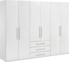 XXXLutz ŠATNÍ SKŘÍŇ S OTOČNÝMI DVEŘMI, bílá, vysoce lesklá bílá, 292,8/218,6/59,6 cm Xora - Šatní skříně - 000588000507