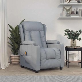 Masážní křeslo světle šedé textil 339058