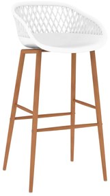 Barové židle Bosler - 2 ks | bílo-hnědé