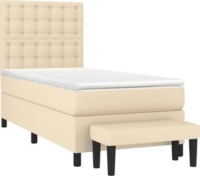 Box spring postel s matrací krémová 90x190 cm textil 3136882