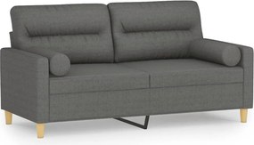 2místná pohovka s polštáři tmavě šedá 140 cm textil 3200822