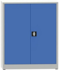Dílenská policová skříň na nářadí KOVONA JUMBO, 2 police, svařovaná, 1150 x 950 x 600 mm, šedá / modrá