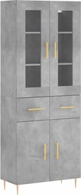 Skříň highboard betonově šedá 69,5x34x180 cm kompozitní dřevo 3198525