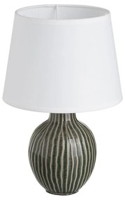 Tmavě zelená keramická stolní lampa s textilním stínidlem (výška 28 cm) – Casa Selección