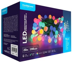 Vánoční osvětlení led modee christmas lights balls c20112, 200 led, 20m vnitřní/venkovní, multicolor