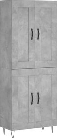 Skříň highboard betonově šedá 69,5x34x180 cm kompozitní dřevo 3199717