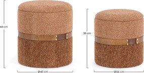 Koňakově hnědý taburet Talya – Bizzotto