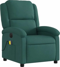 Elektrické masážní polohovací křeslo tmavě zelené textil 3204158