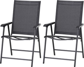 Sada skládacích křesel Outsunny s opěrkami 2 kusy | Aosom