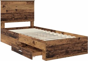 Rám postele s čelo Staré dřevo 90 x 190 cm Kompozitní dřevo 3411366