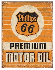 Plechová cedule Phillips 66 Premium Oil 40 cm x 32 cm