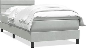 Box Spring Postel s matrací Světle šedá 90x220 cm Samet 3316335