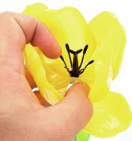 Umělá květina - Tulipán žlutý – křišťálový, 61 cm, 12 ks
