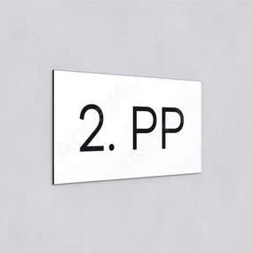 ACCEPT Označení podlaží "2. PP" - stříbrná tabulka - černý popis
