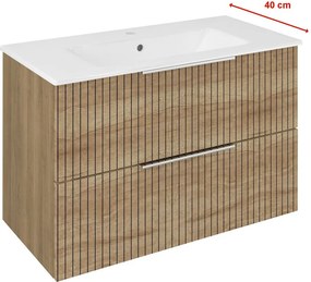 Sapho Cirasa koupelnová skříňka pod umyvadlo 78 x 54 x 39 cm 2 x zásuvka dub alabama strip hnědá CR792-2322