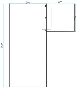 Rohový kancelářský psací stůl PRIMO FLEXIBLE 1800 x 1400 mm, ořech