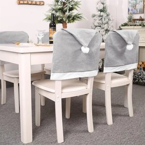 Vánoční potah na židli SANTA CLAUS šedý 1 ks
