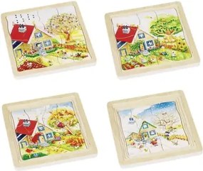 GOKI Vývojové dřevěné puzzle Roční období / od 3 let