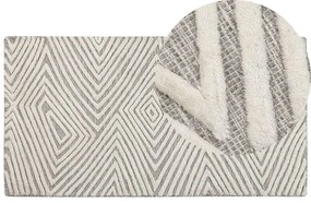 Vlněný koberec 80 x 150 cm bílý/šedý GOKSUN Beliani