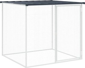 Klec pro kuřata se střechou antracitová 203 x 98 x 90 cm pozinkovaná ocel 3189049