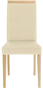Danish style Jídelní židle Reve (SET 2 ks), krémová / přírodní dřevo