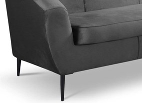 Trojmístná pohovka Olivio, středně šedá sametová látka